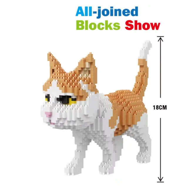 Balody Cat Block Animal World Persian Cat Tabby Kitten Pet 3D DIY Mini ...