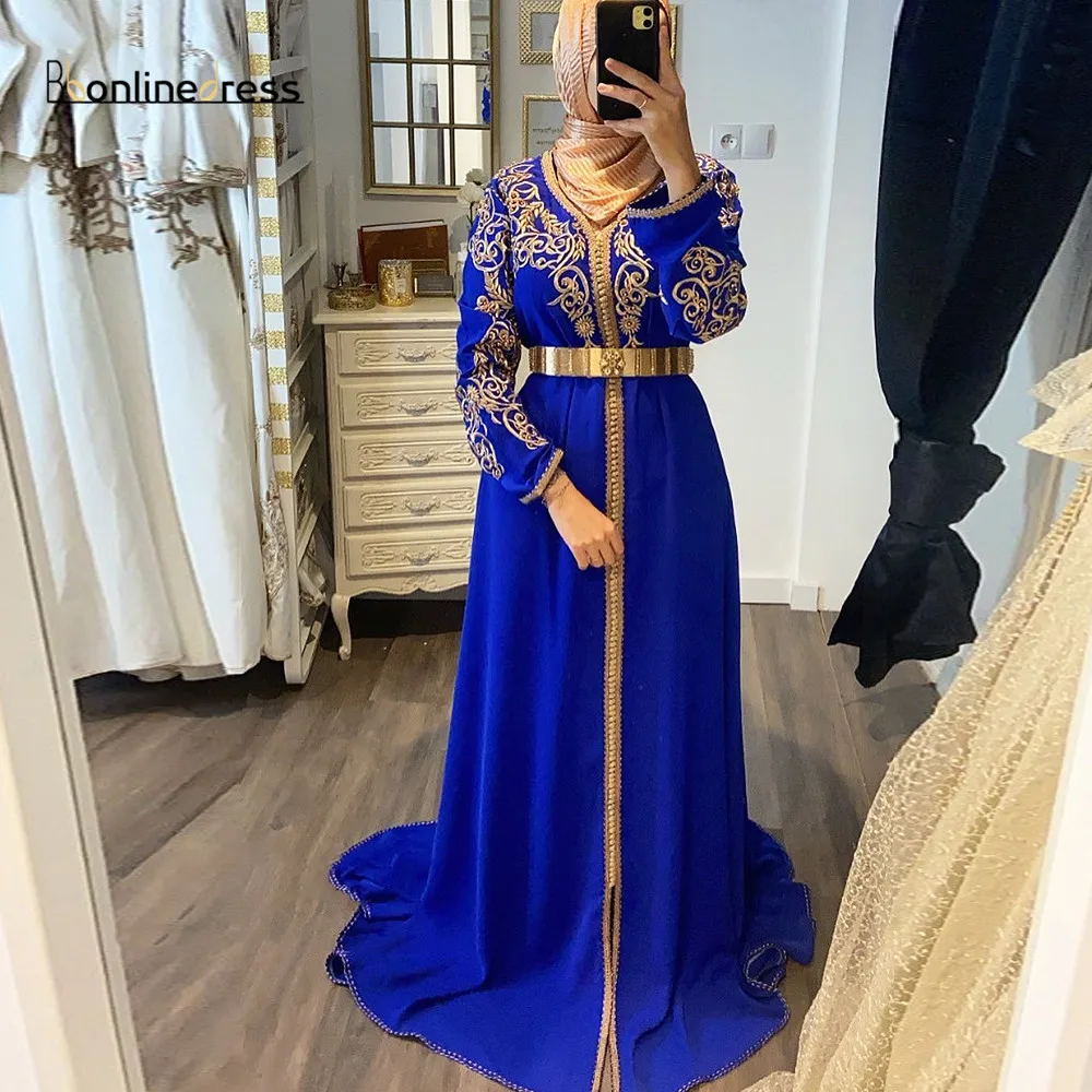 Bbonlinedress-Moroccan-Kaftan-Evening-Dresses-Long-Sleeves-V-Neck ...