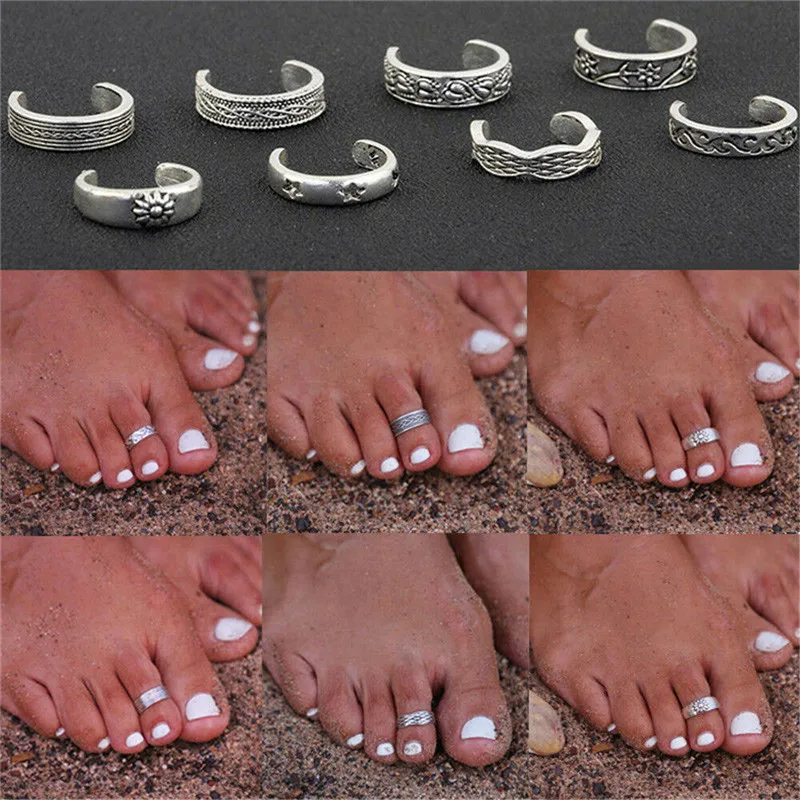 Toe Rings Women | Foot Ring Women | Foot Jewelry | Toe Jewelry - 8pcs ...