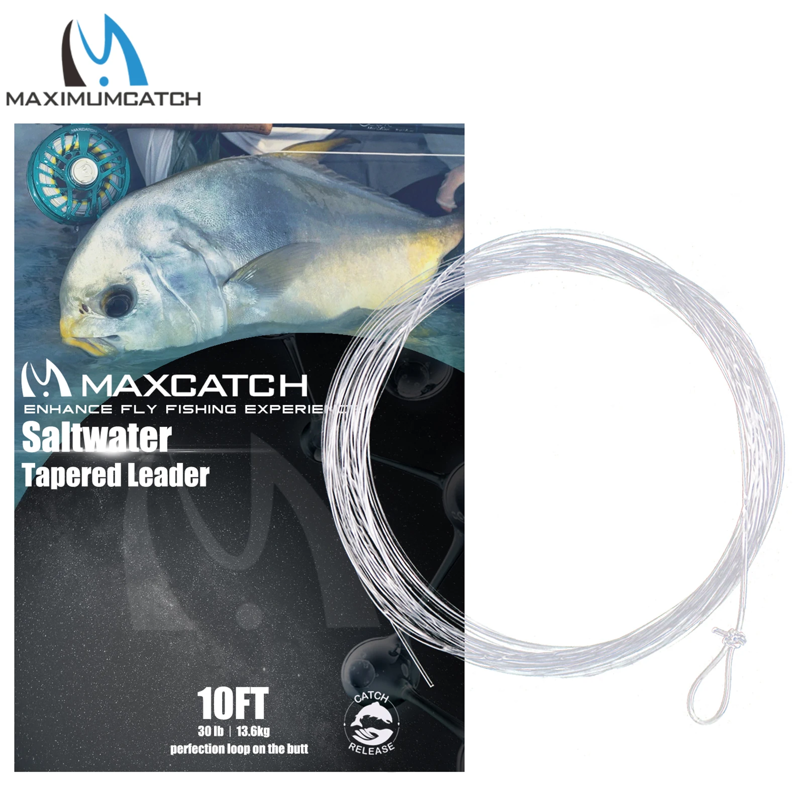 Maximumcatch-6pc-Saltwater-Tapered-Leader-Fly-Fishing-Line-10FT-10-30LB ...