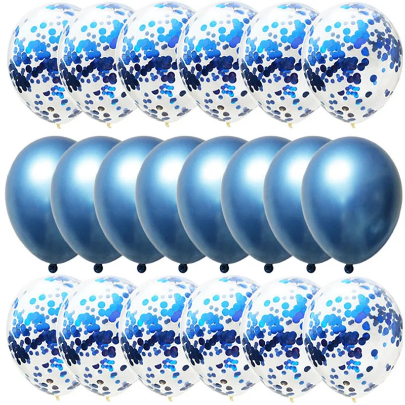 20 шт./компл. Серебряный Синий шар День Рождения украшения Дети балон ...