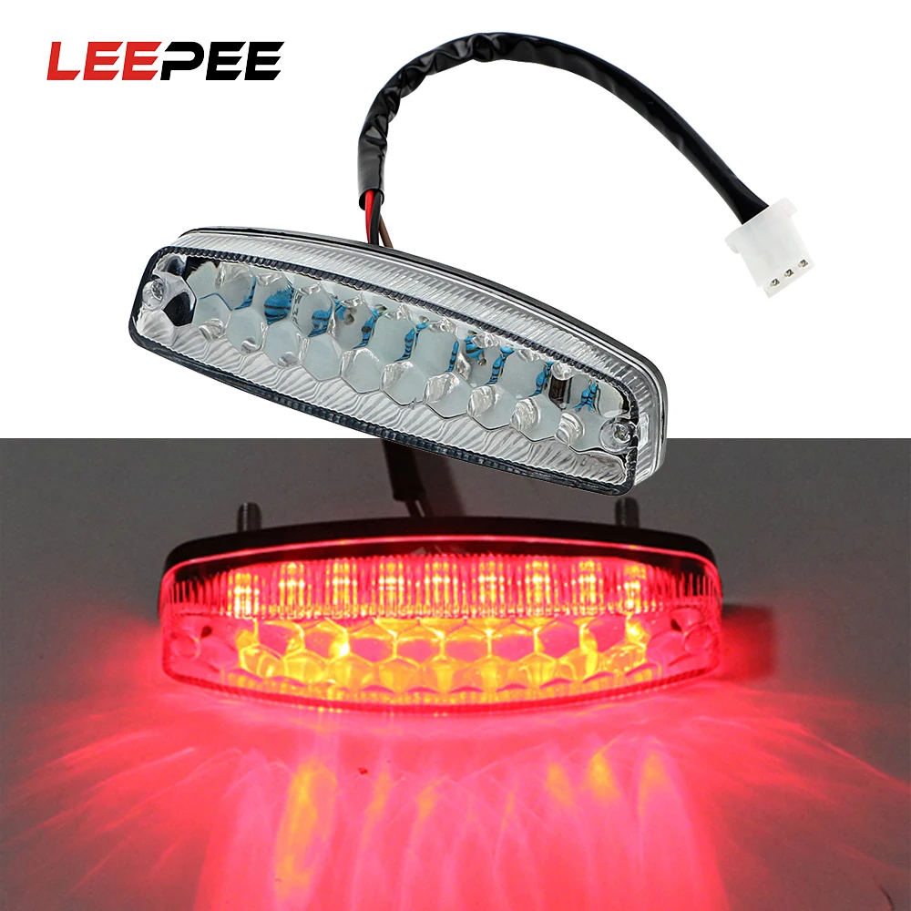 LEEPEE Moto Tail Brake Light LED Rear Lights Cafe Racer Indicator Lamp ...