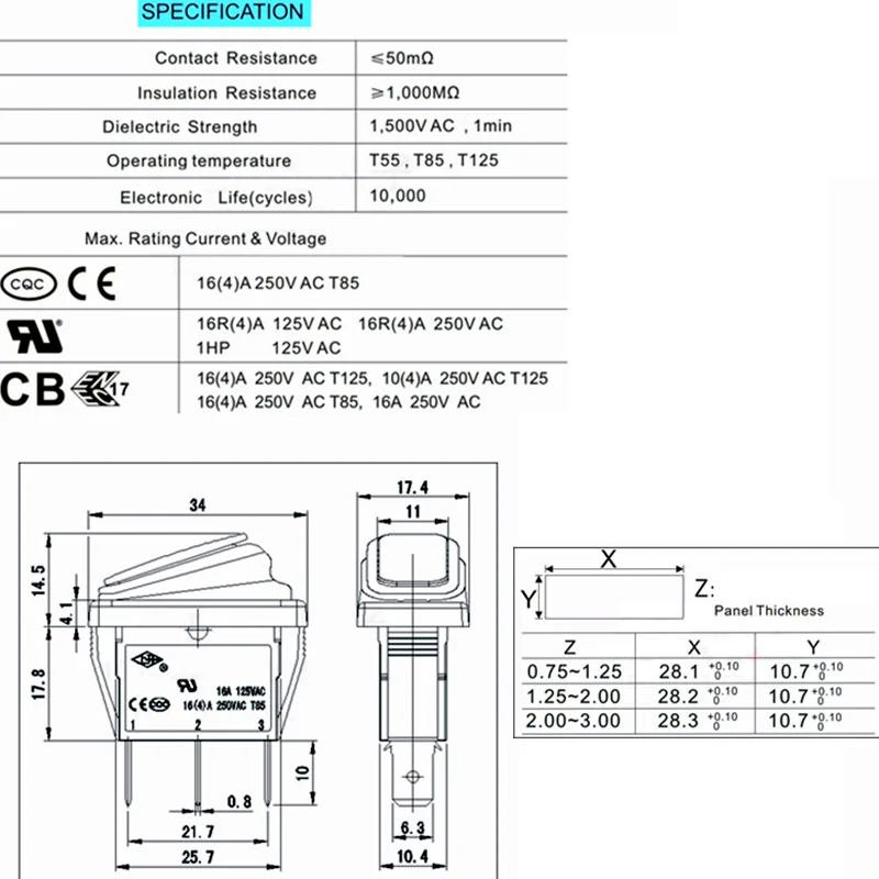 KCD3 Interrupteur à bascule 3pin Maroc - Dsindustrie.com