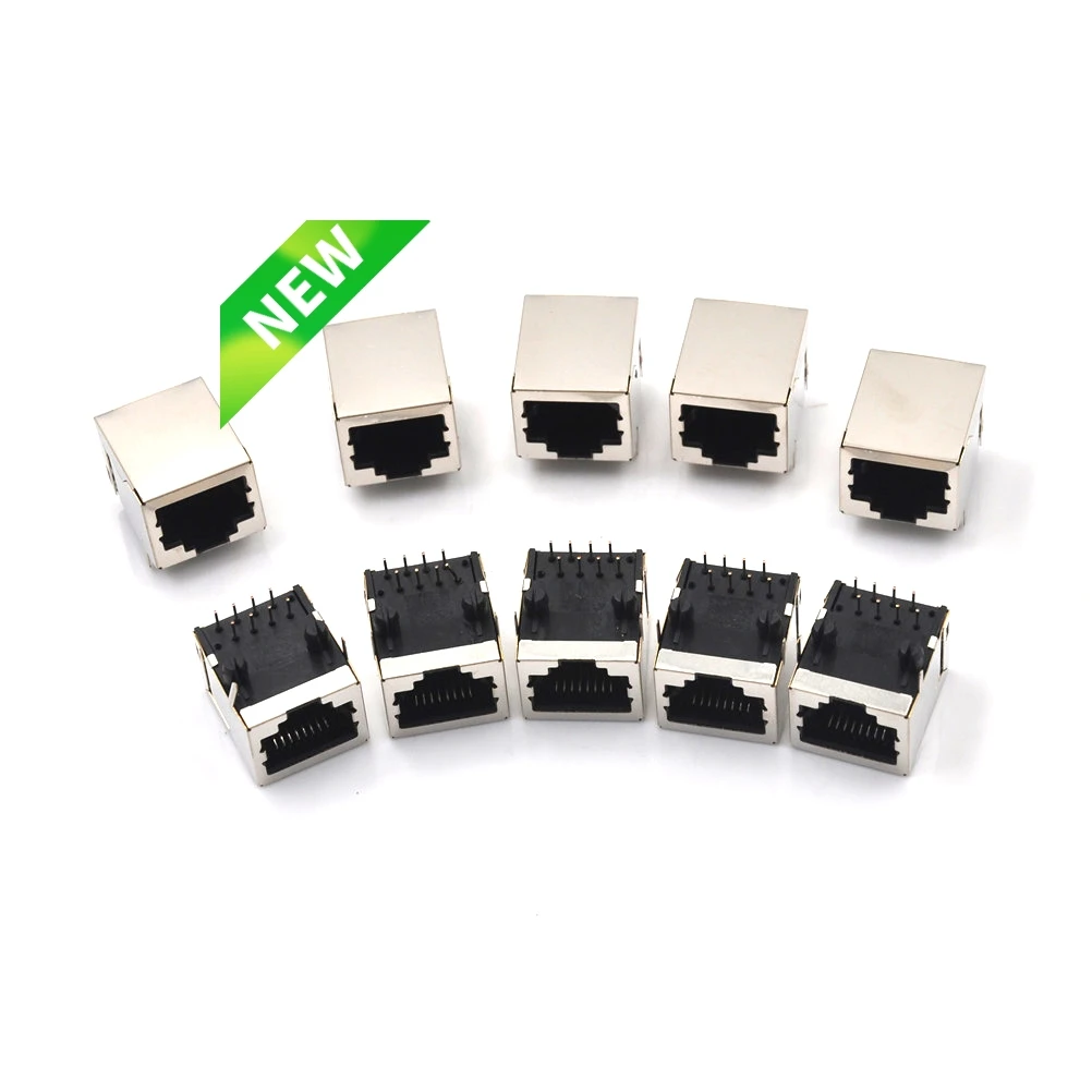 10Pcs-set-RJ45-Network-Ethernet-8P-8C-Female-Socket-Connectors-8Pin-PCB ...
