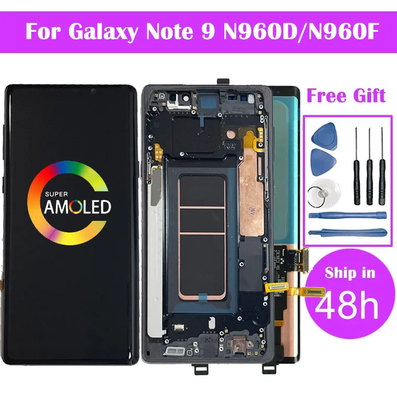 슈퍼 아몰레드 삼성 갤럭시 노트 9 LCD 디스플레이, N960D, N960F, LCD 터치 스크린 디지타이저, 삼성 N960 ...