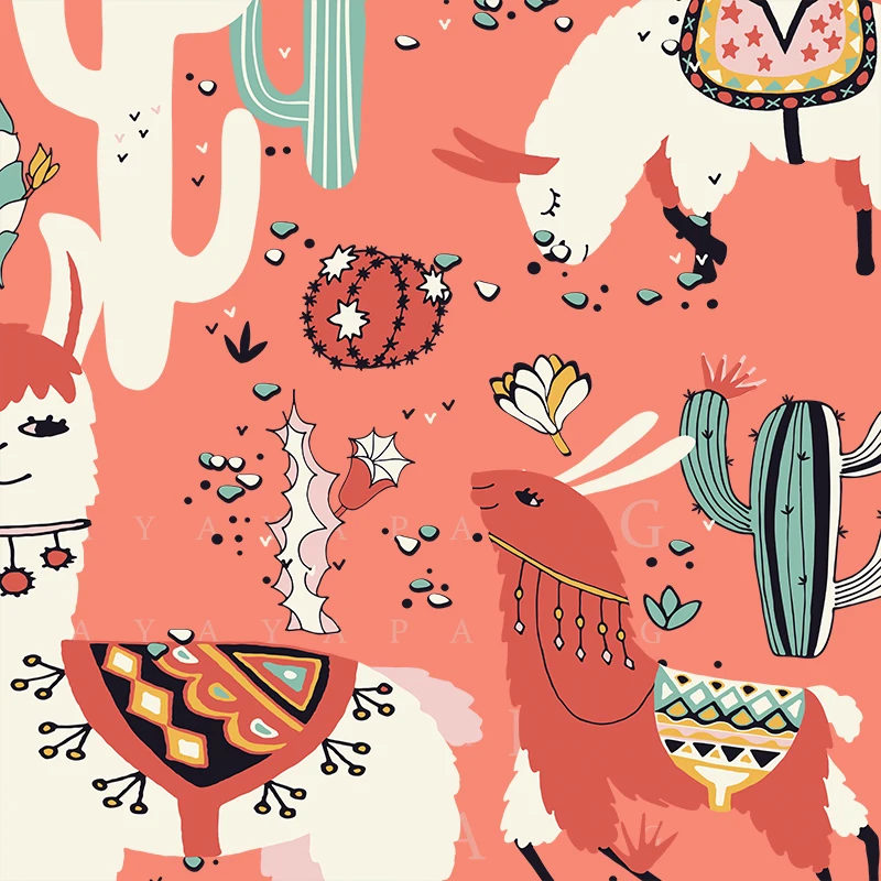 Трава грязи гобелен с изображением коня милые тропические растения Goblen детская комната мода