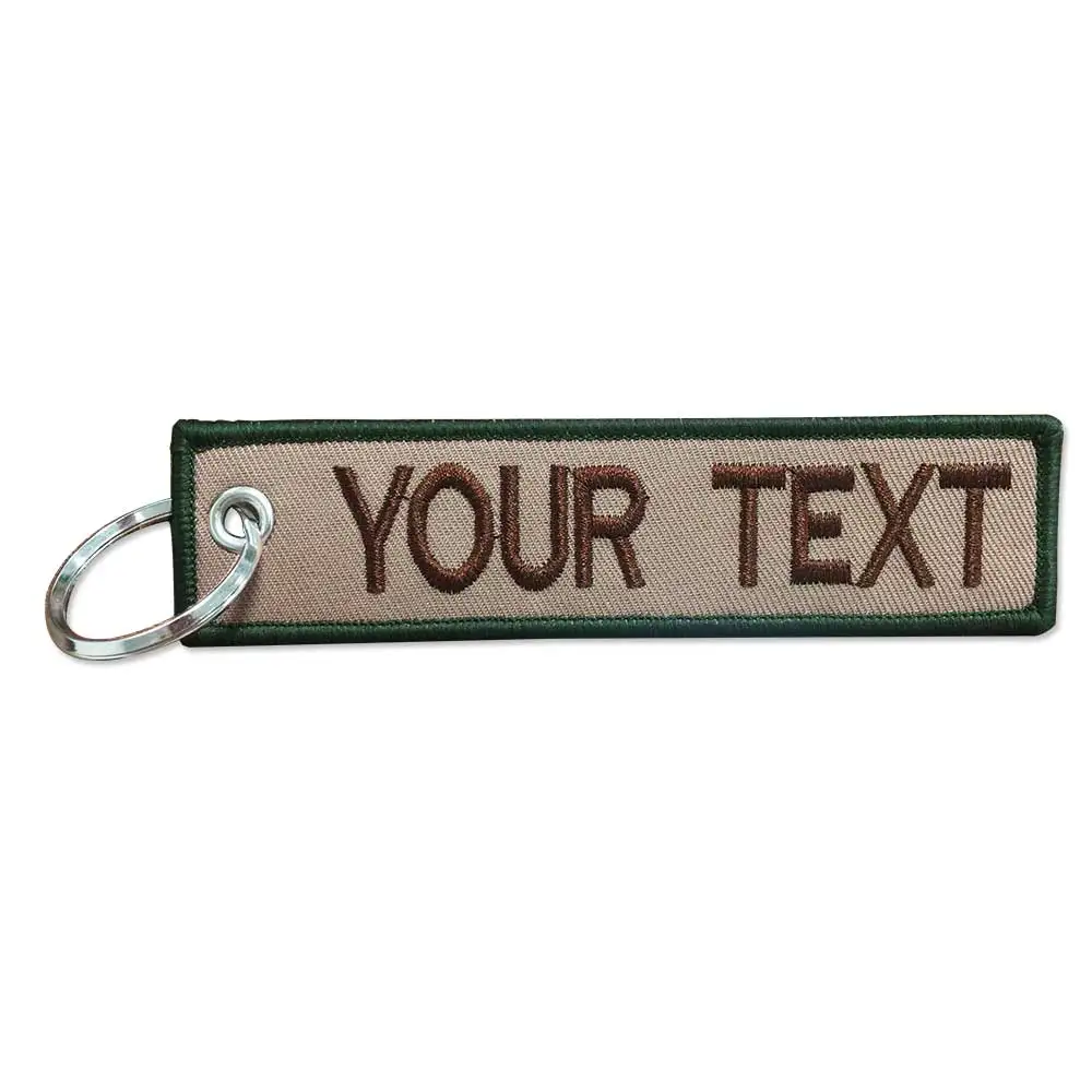 Personality key chain Military Name patch embroidery tag key ring ...