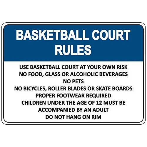 Basketball-Court-Rules-Sign-Aluminum-Metal-Industrial-or-Workplace ...