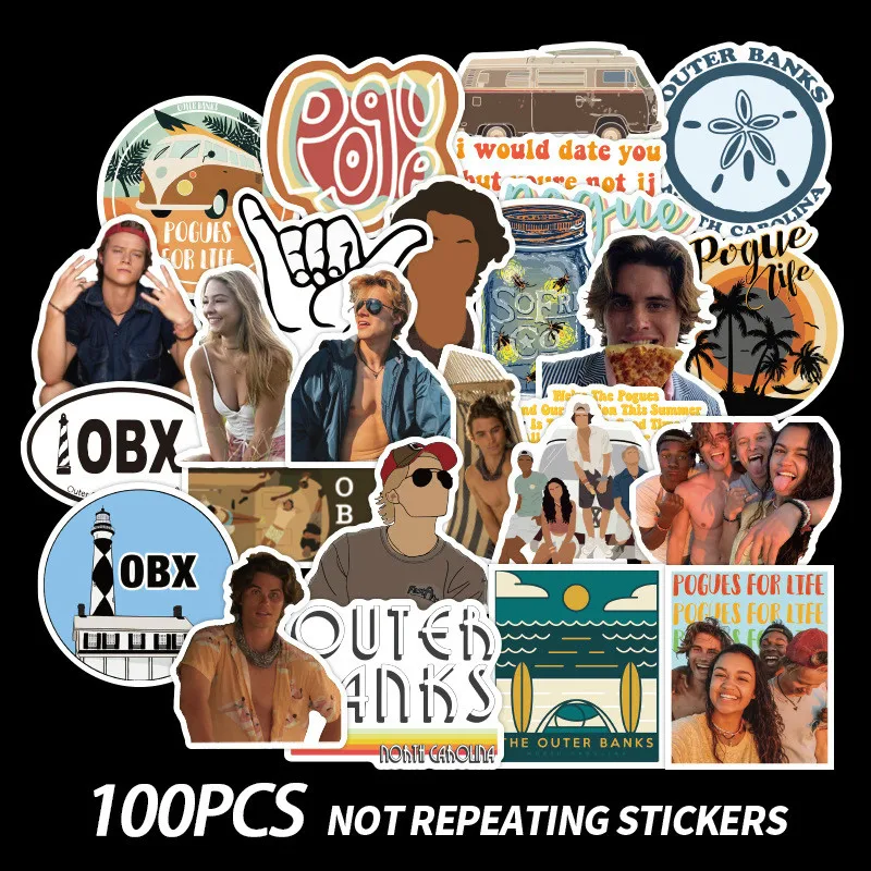 50pcs/Pack Waterproof Cartoon Outer Banks Stickers