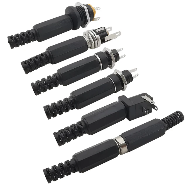 DC Power Jack DC Jack Plug 5.5x2.1mm 3A Male Female Connector – Solder ...