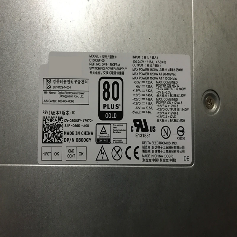 Original PSU For Dell Alienware Area 51 R2 R3 R4 R5 R6 R7 1500W ...