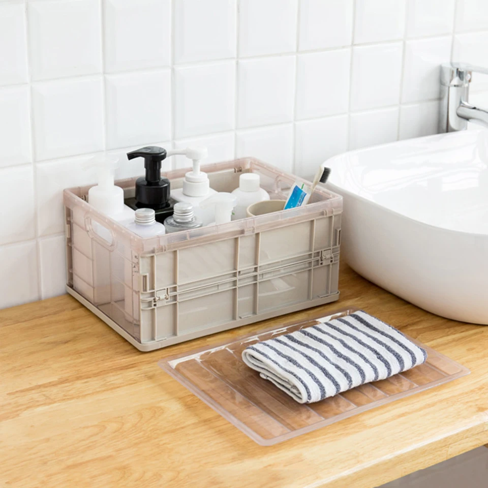 Collapsible-Plastic-Storage-Organizer-Bins-with-Lid-Desktop-Container ...