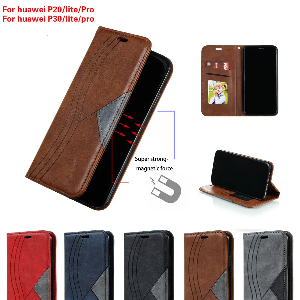Magnetic Leather Flip Wallet Cover For Huawei P20 P30 Lite mate30 Pro P ...