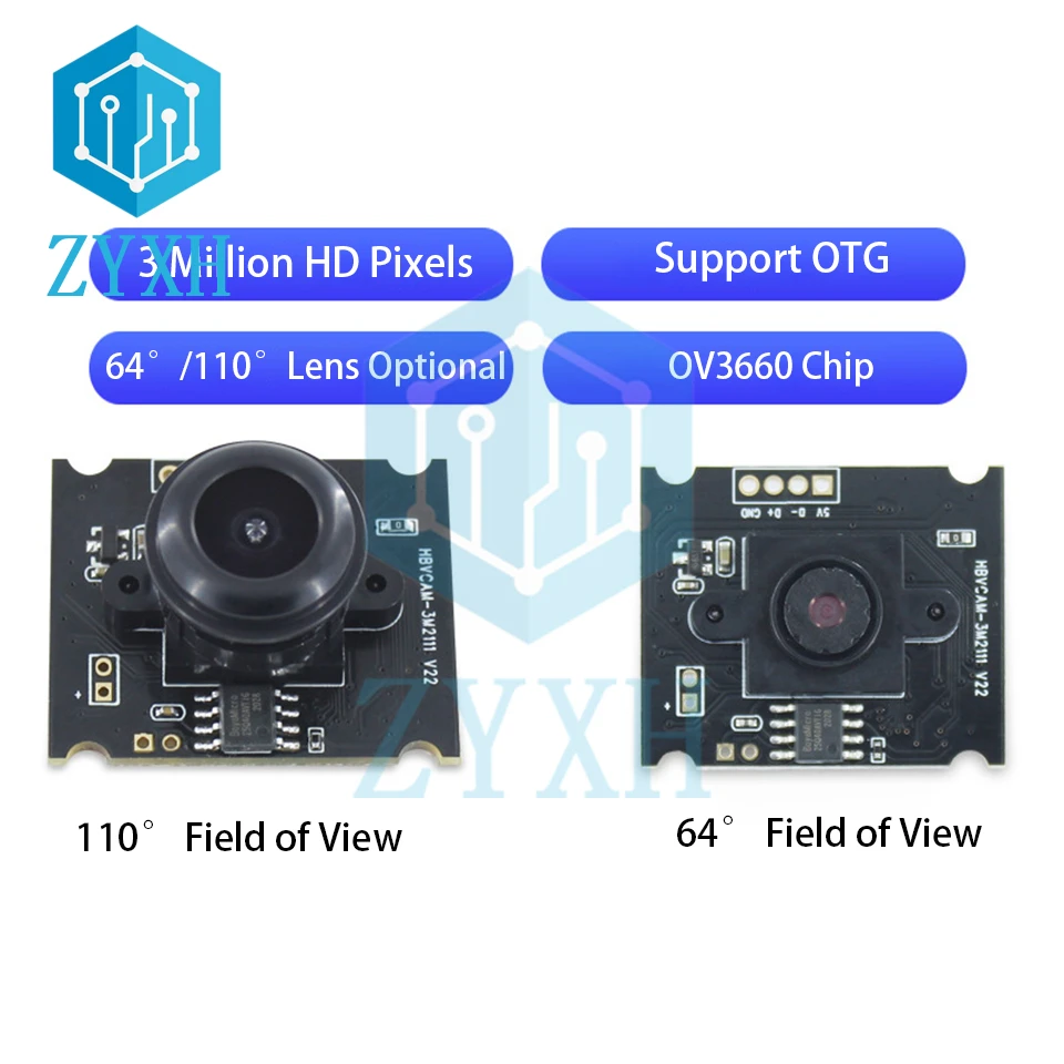 Módulo de cámara OV3660, controlador sin USB de 3 millones de píxeles ...