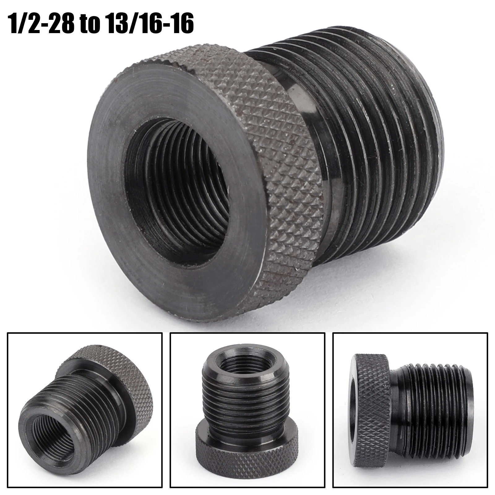 Areyourshop 1/2-28 to 13/16-16 Automotive Thread Adapter - Black 1/2x28 ...
