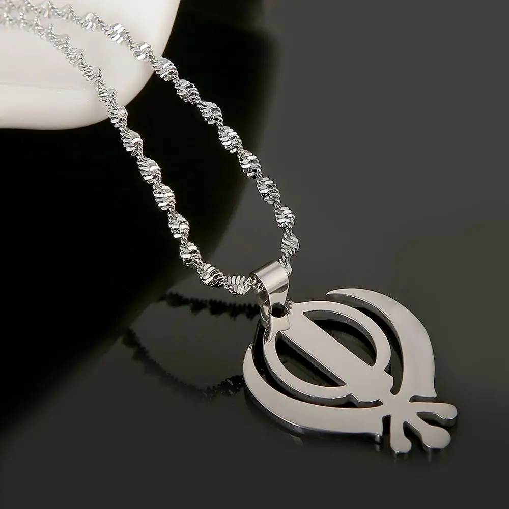 Stainless Steel Pendant Necklace | Sikhism Pendant Necklace | Stainless ...