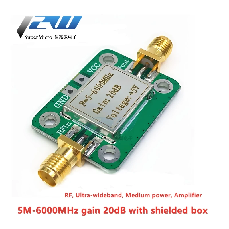 Wideband-Signal-Amplifier-Board-with-5-6000MHz-Gain-RF-20dB-5M-6GHz-DC ...