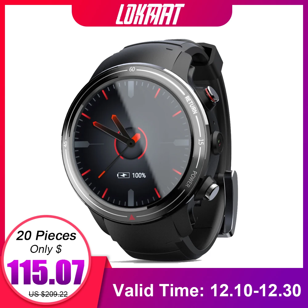Смарт-часы LOKMAT LOK 01 4G Bluetooth 4,2, 3 Гб+ 32 ГБ, Android 7,1, фитнес-трекер, монитор ...