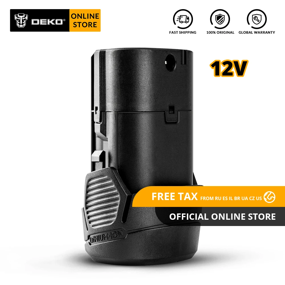 Original DEKO Battery12V 12V MAX 1300mAh batería de iones de litio para GCD12DU3 Taladro Inalámbrico