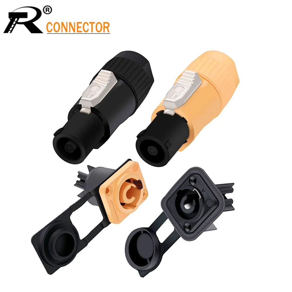 10pcs-3pin-Powercon-Chassis-Connector-Female-Socket-Terminals-Male-Plug ...