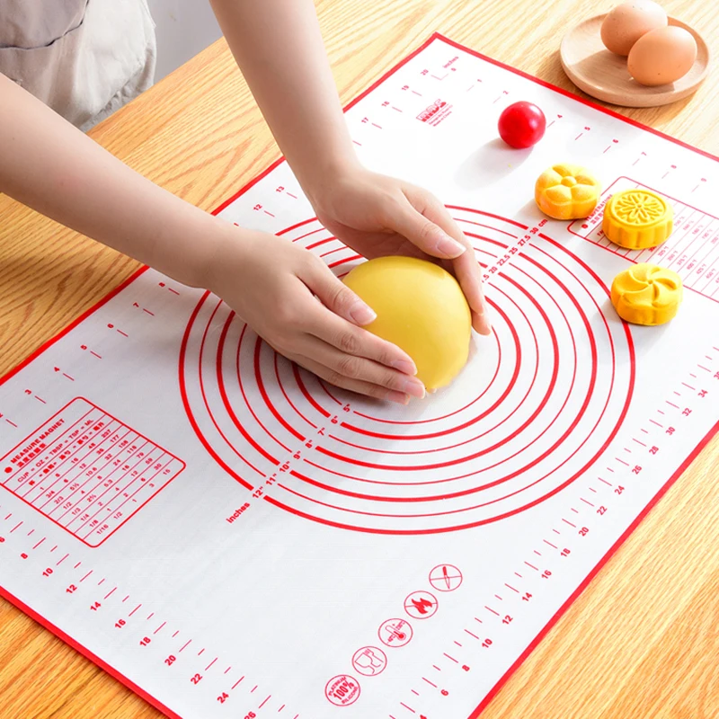 Silicone Baking Mat Pastry Rolling Kneading Pad Kitchen Crepes Pizza ...