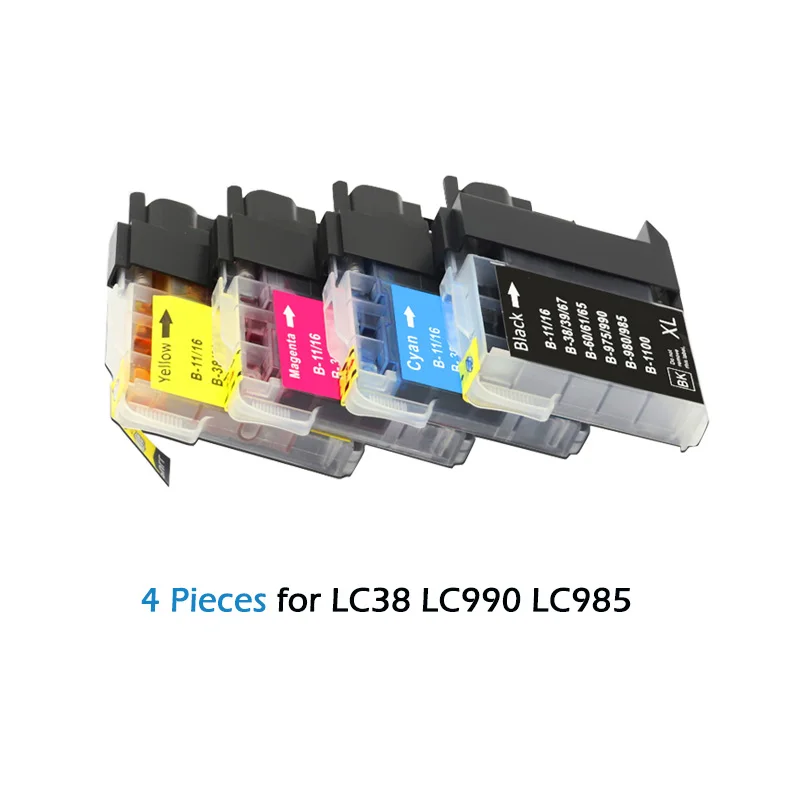4pcs Lc38 Lc985 Lc990 Lc39 Lc975 Compatible Ink Cartridges For Brother ...