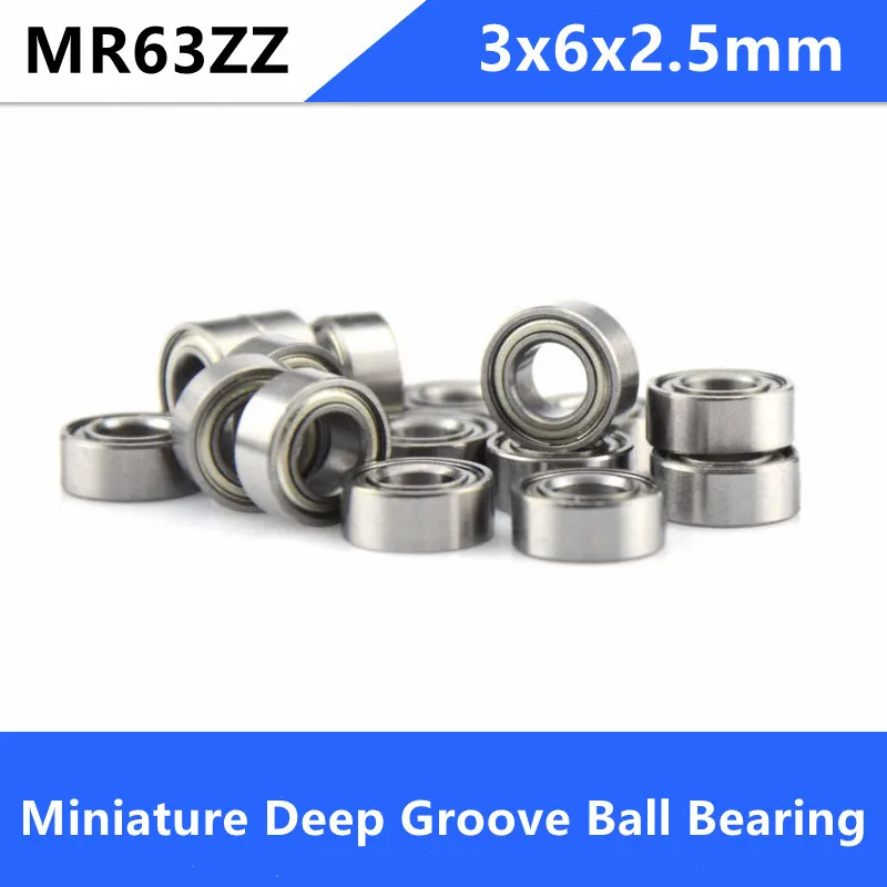 50pcs-500pcs Mr63zz 3x6x2.5mm Deep Groove Ball Bearing Mr63-2z Mr63z ...