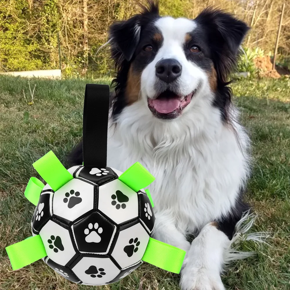 Interactive Pet Football Toys With Grab Tabs Puppy Outdoor Training ...
