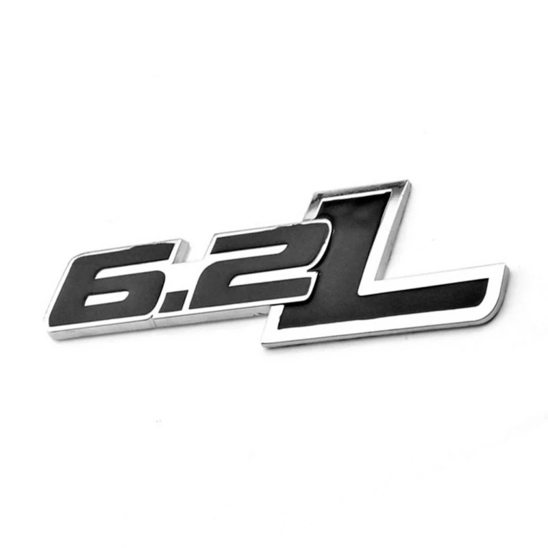 1x Black 6.2L Logo Side Rear Emblem Trunk Badges Stickers For Chevy ...