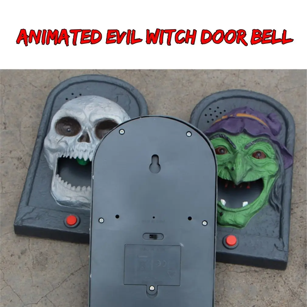 Animated Evil Witch Door Bell Doorbell Eye Light Sound Halloween Prop ...
