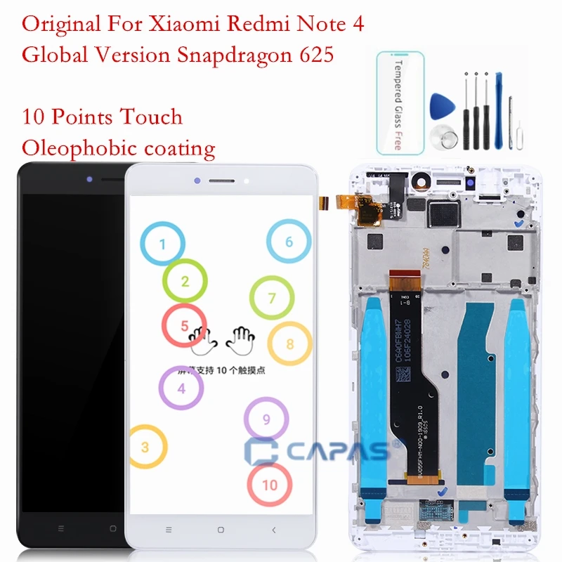 Xiaomi Redmi Note 4X LCD 디스플레이 프레임 터치 패널 Snapdragon 625 Note 4 글로벌 4GB ...