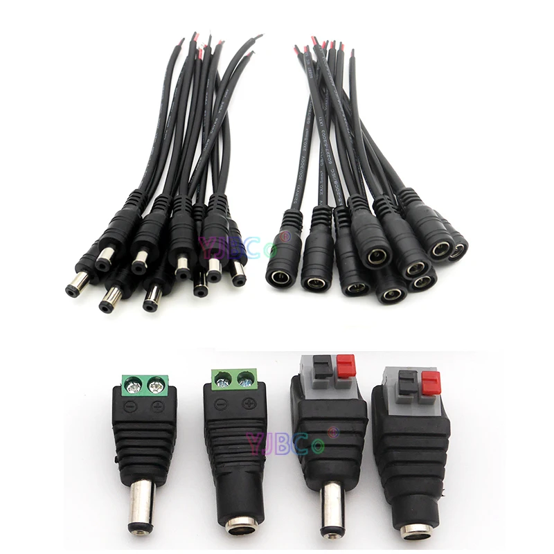 5pcs Male Female Dc Connector Free Welding / Dc Connector Plug Cable ...