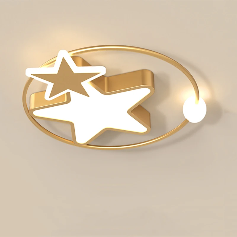 LED-44W-Golden-Star-Shape-Ceiling-Lighting-Creative-Nordic-Living-Room ...