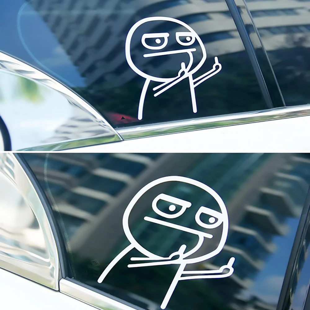 SMILEY FACE MIDDLE FINGER Vinyl Decal Sticker Car Window Wall Bumper Funny