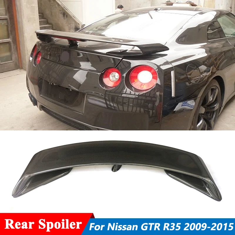 Carbon-Fiber-Back-Trunk-Wing-Rear-Spoiler-For-Nissan-GT-R-R35-Tuning ...