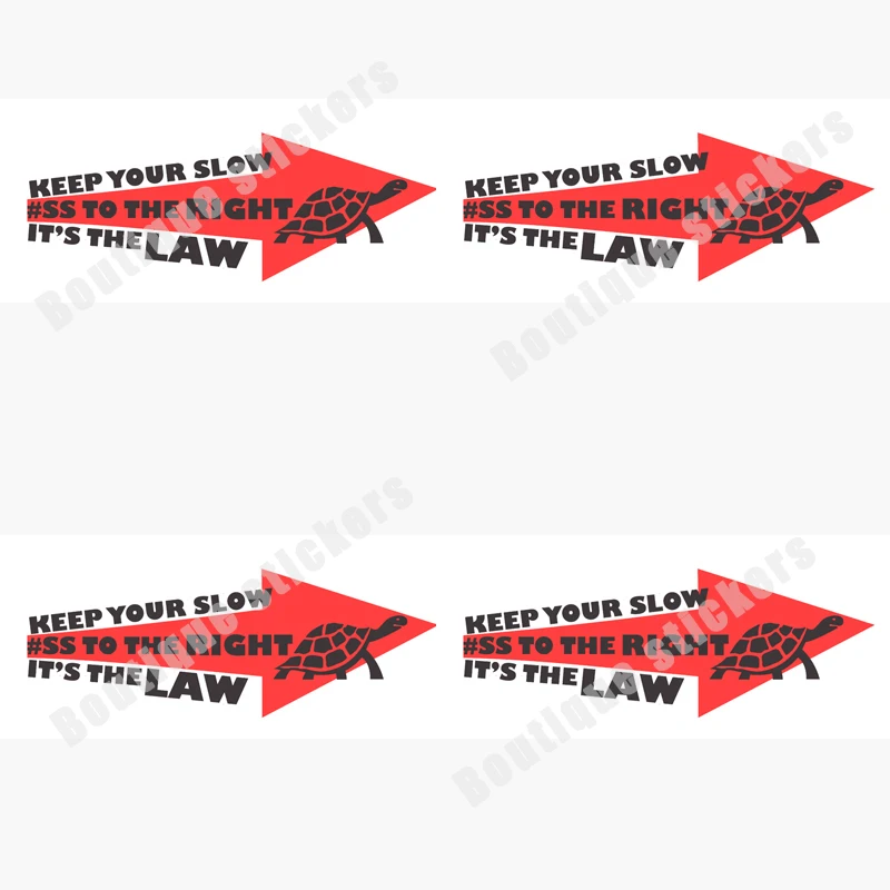 4-piece-Set-of-Slow-Traffic-Drive-on-The-Right-Funny-Jokes-Vinyl ...