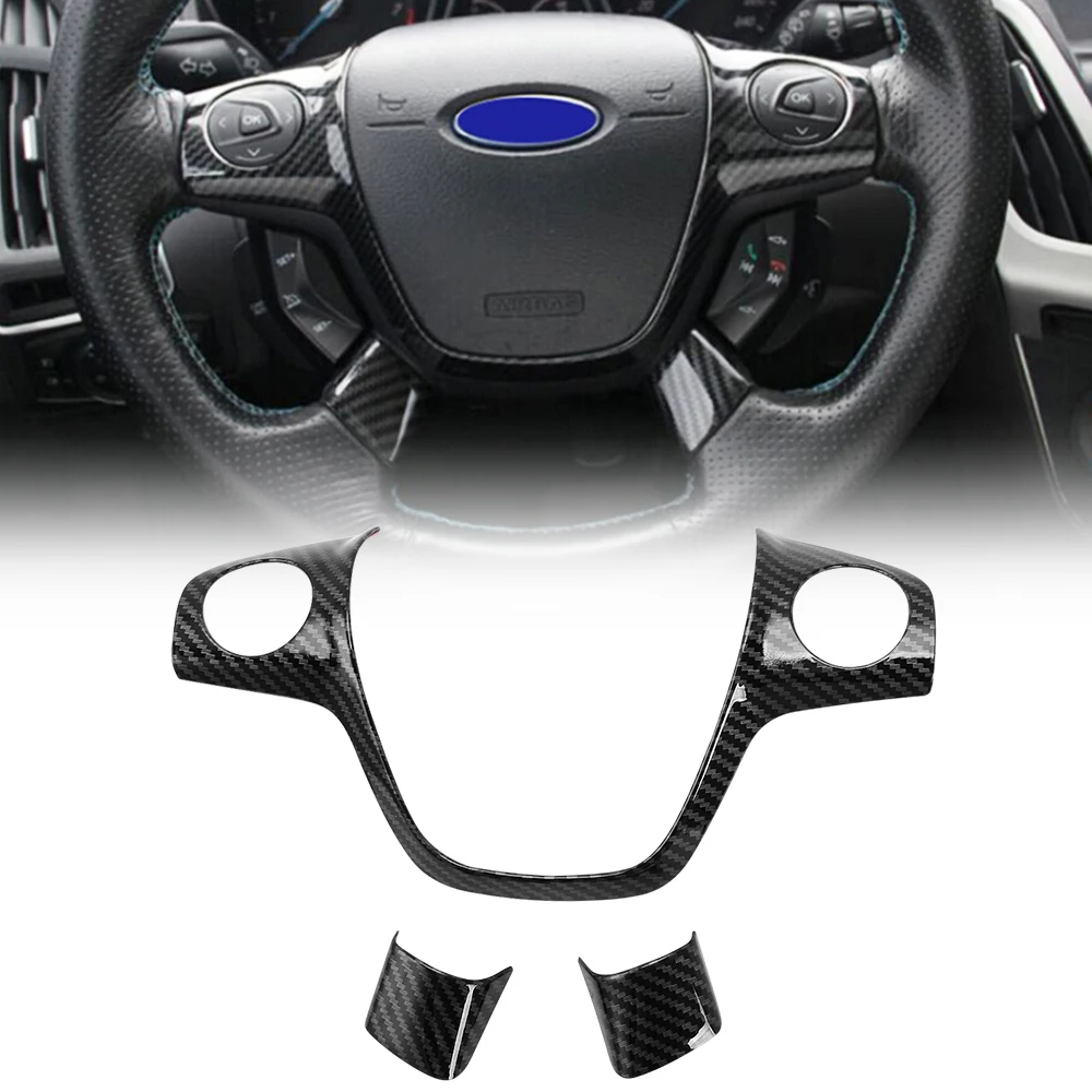 Car-ABS-Carbon-fiber-steering-wheel-decoration-For-Ford-FOCUS-3-MK3 ...