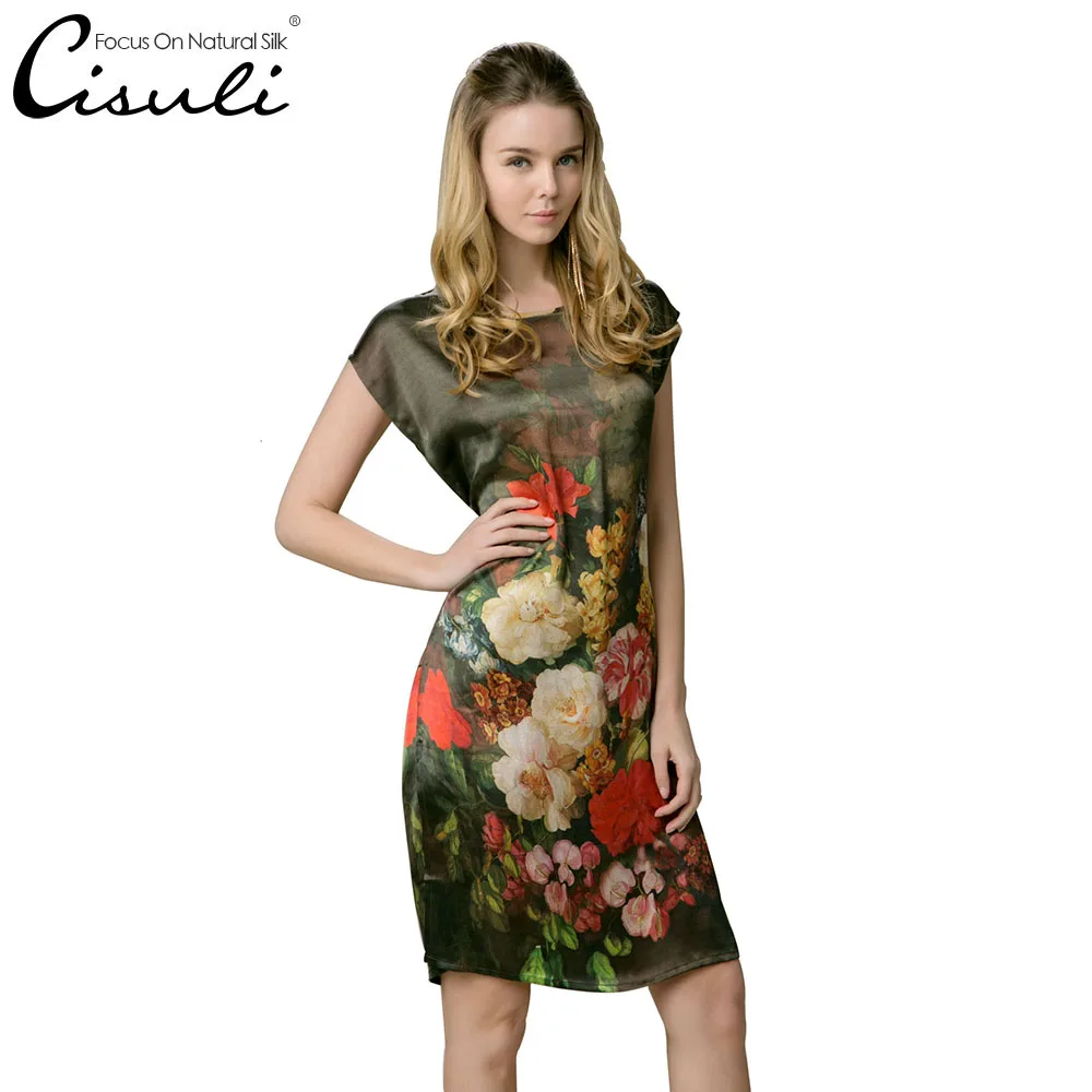 Cisuli – Robe Droite 100% En Soie Naturelle Pour Femmes, Nouveau Design ...