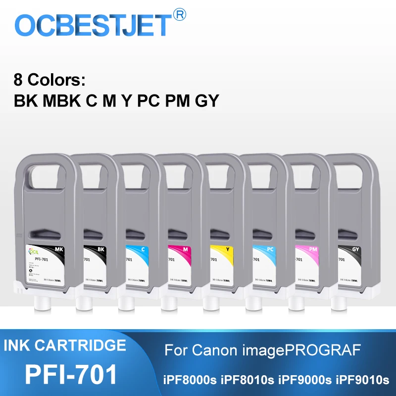 Pfi-701 700ml Compatible Ink Cartridge With Full Ink For Canon Imageprograf Ipf8000s Ipf8010s ...