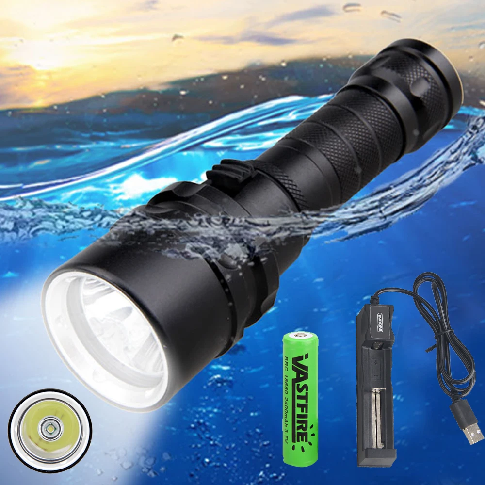 6000lm 5*xm-l T6 Diving Scuba Flashlight Underwater 100m Waterproof ...