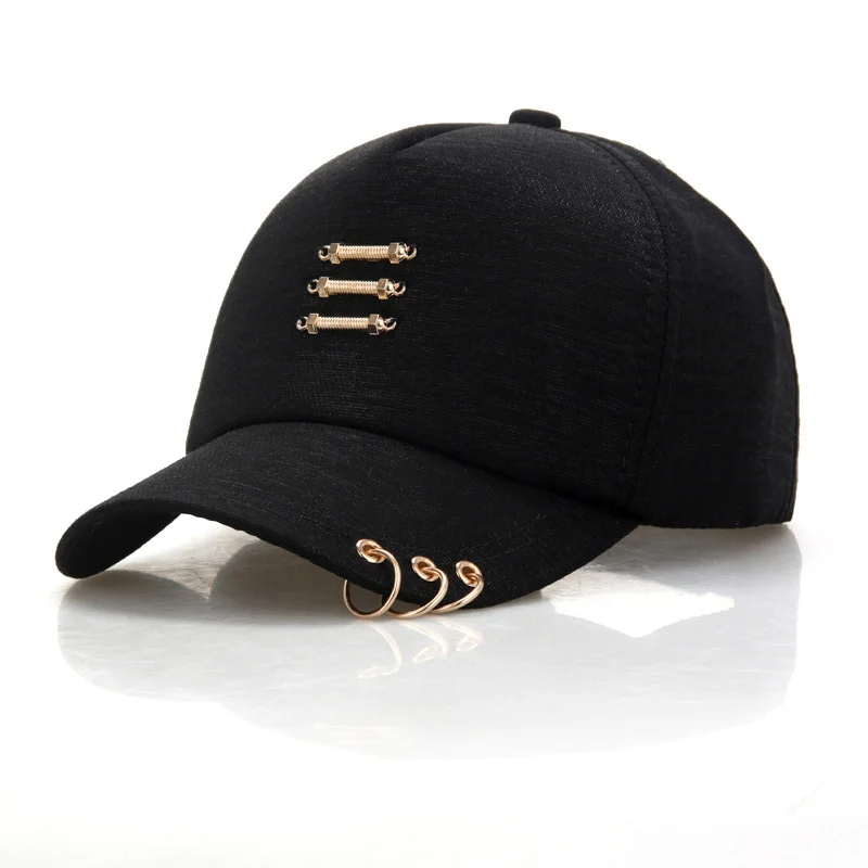 Fashion-Unisex-Iron-Ring-Baseball-Cap-With-Rings-Gold-Color-Snapback ...