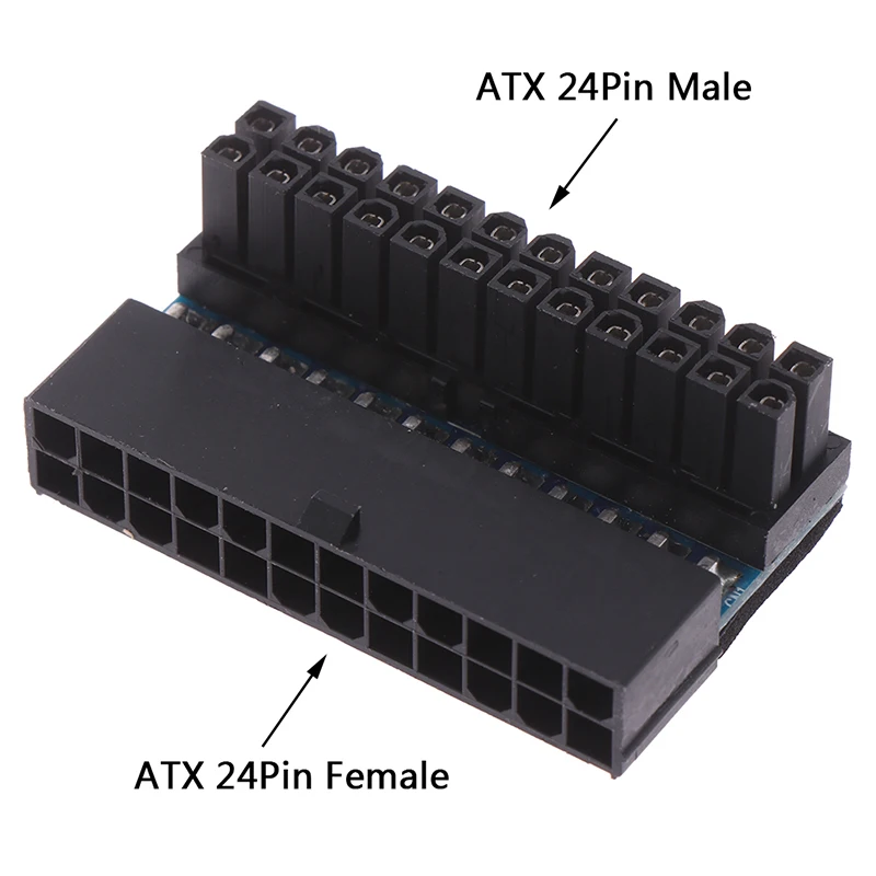 ATX 24Pin 90 degree 24 pin to 24pin Power Plug Adapter Mainboard ...