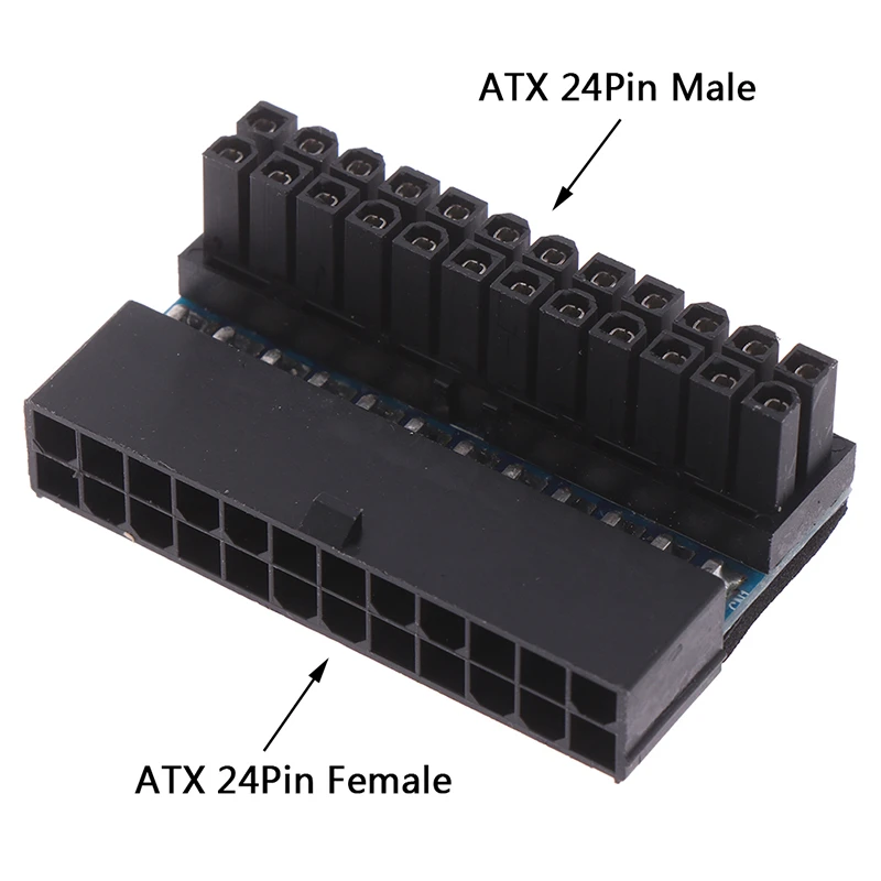 Atx 24pin 90 Degree 24 Pin To 24pin Power Plug Adapter Mainboard ...