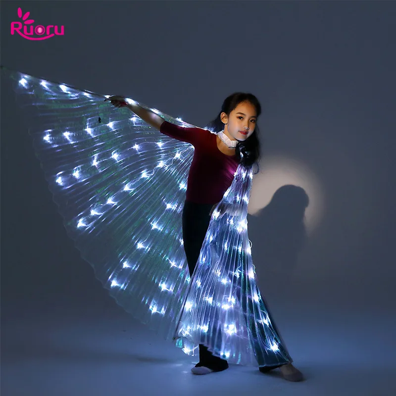 Ruoru Girls Led Wings Costume Egyptian Belly Dance Isis Wings for Kids ...