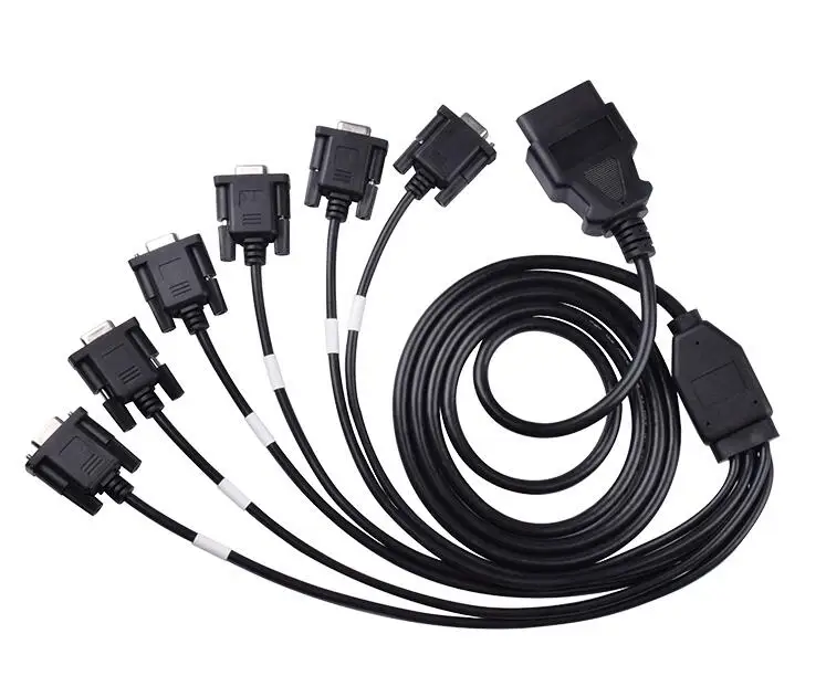 210cm OBD2 male to 6 DB9 female interface Serial RS232 16pin OBDII ...