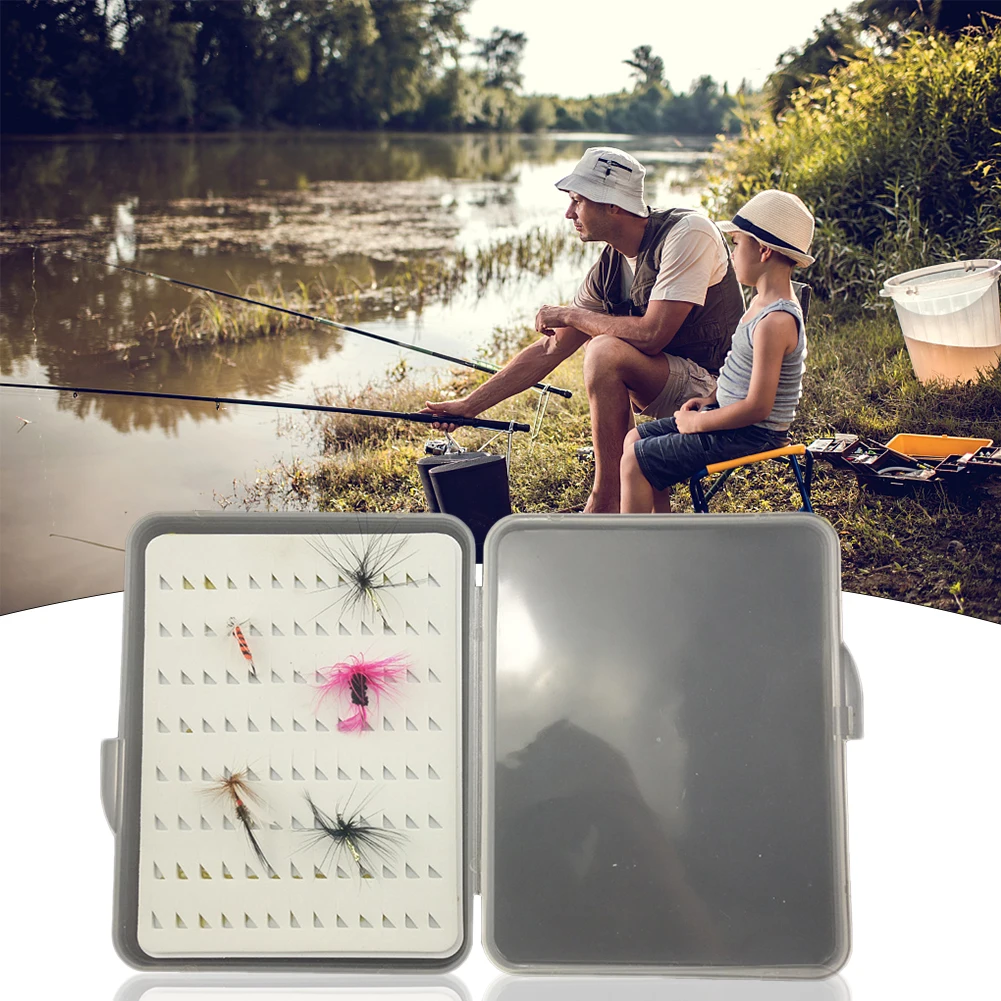 Boite de pêche,Hameçon de pêche à la mouche en mousse triangulaire ...