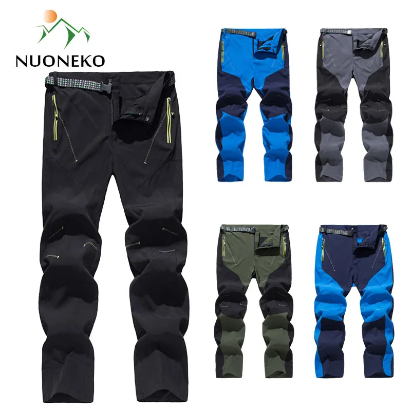 NUONEKO pantalones de senderismo para hombre, Pantalón elástico y ...