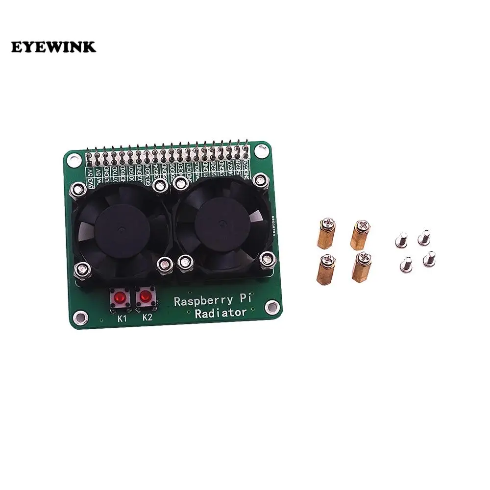 Raspberry-Pi-4-GPIO-Dual-Fan-Module-with-Blue-LED-Light-Extenstion ...