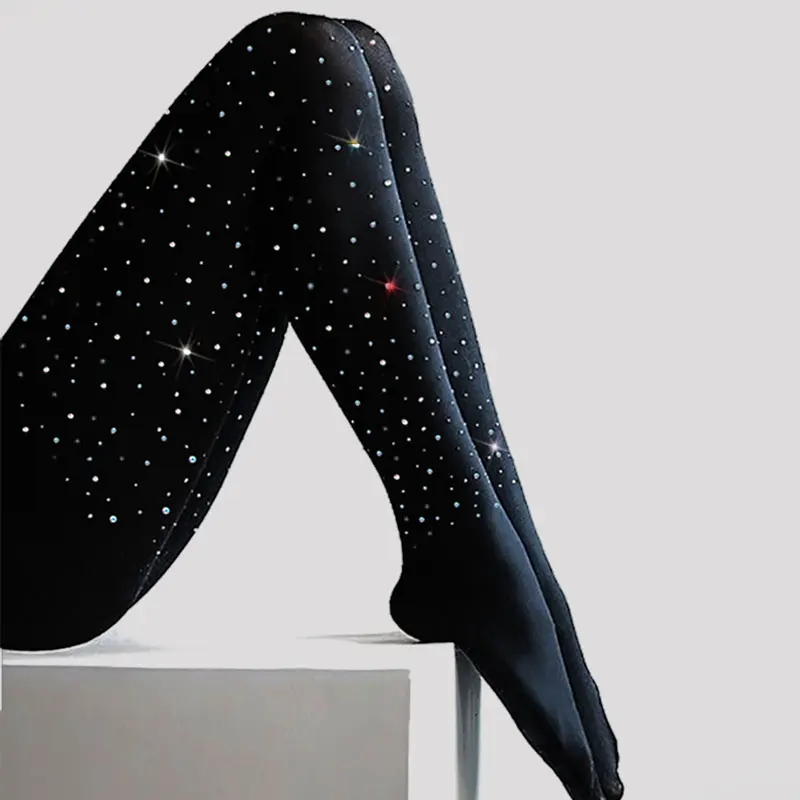 Collants-Strass-Stretch-Bling-Clip-AB-pour-Femme-Collants-Grande-Taille ...