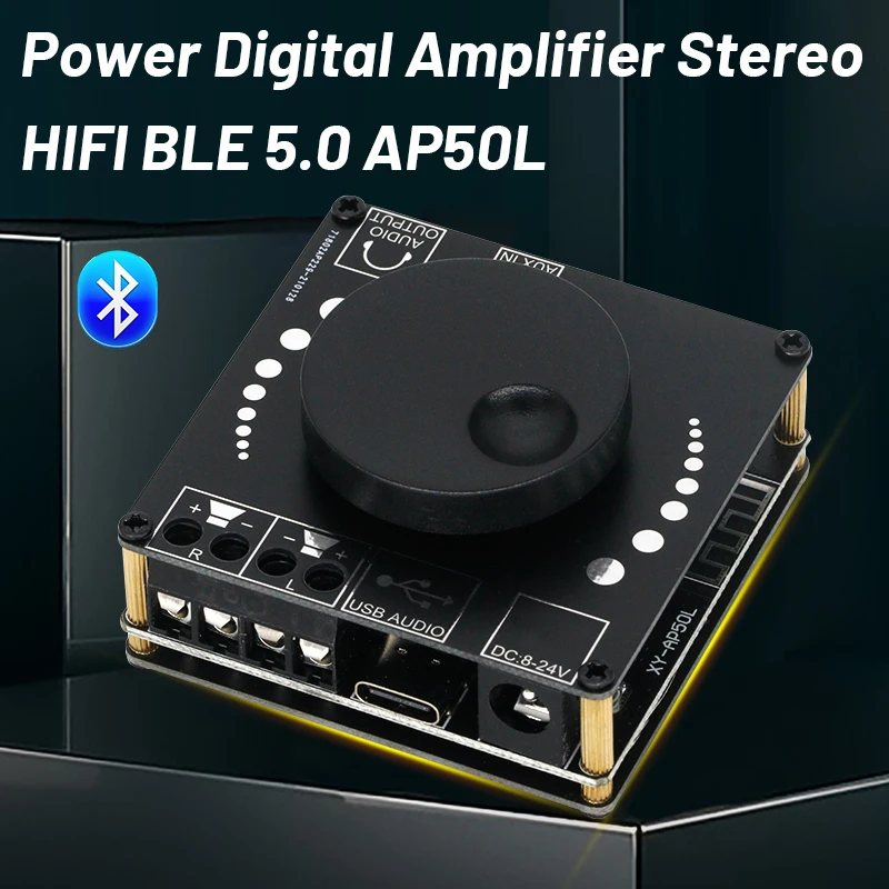 XY AP50L Mini Bluetooth 5.0 50w+50w Wireless Audio Power Digital ...